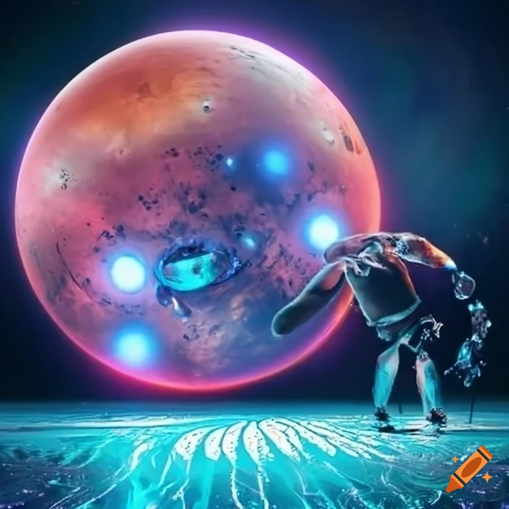 Extraterrestrial disco dance party on mars