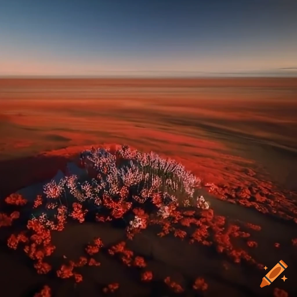 Flower blossoming on mars