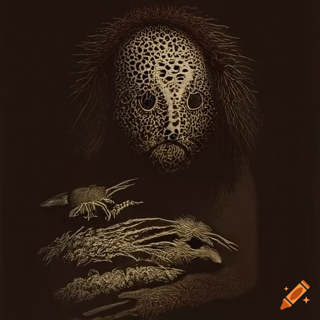 Color serigraph with native salish motifs and fantasy creatures