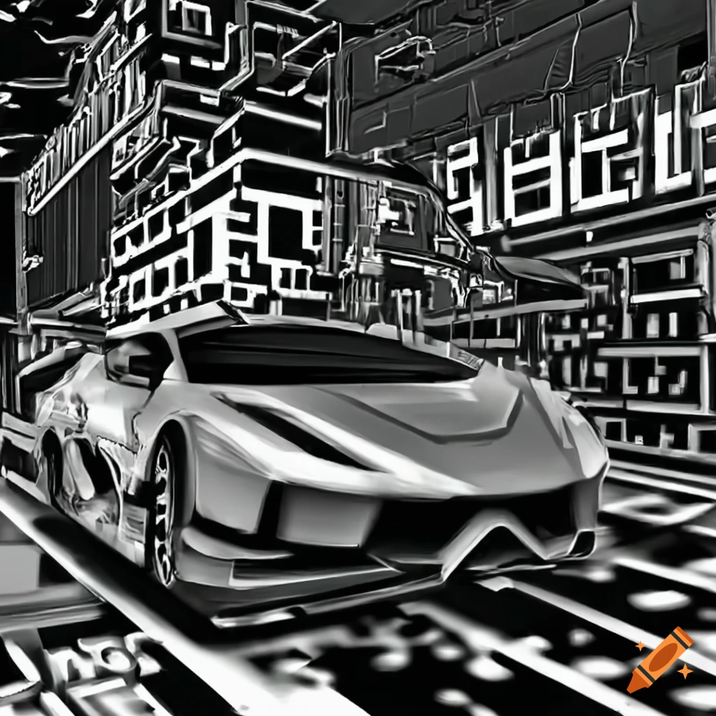 3d car racing on qr code circuit