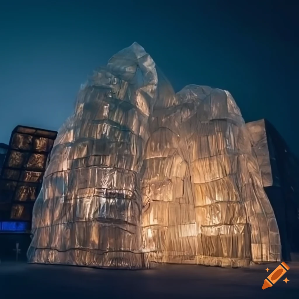 Sculptural building made from recycled plastic bags