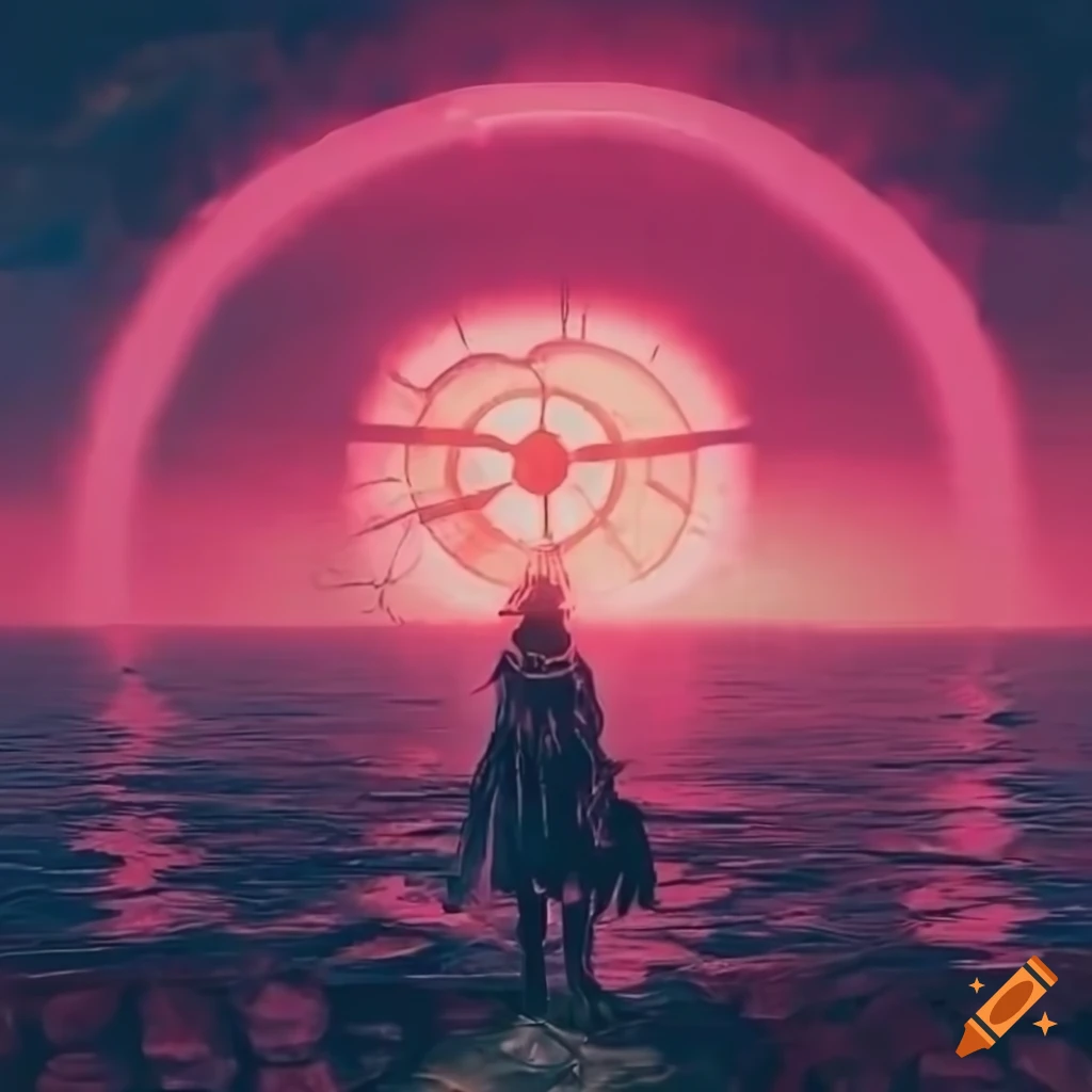 Pink solaire artwork with cyberpunk aesthetic