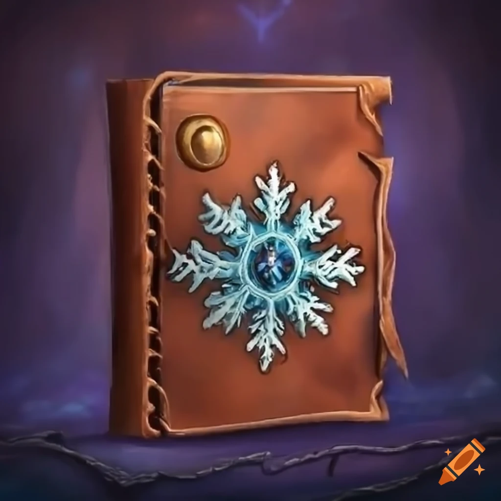 Leather notebook with a snowflake drawing on Craiyon