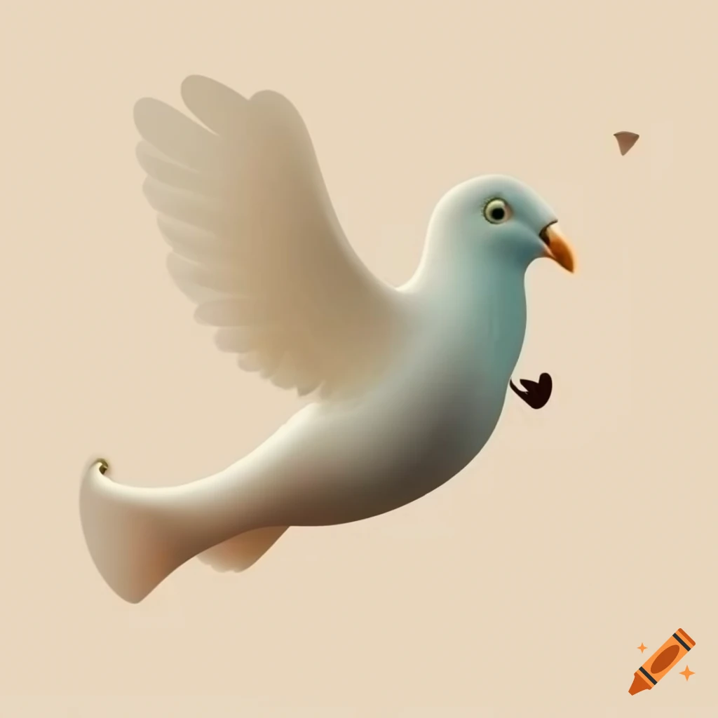 Cartoon depiction of a dove representing peace on Craiyon Cartoon depiction of a dove representing peace on Craiyon
