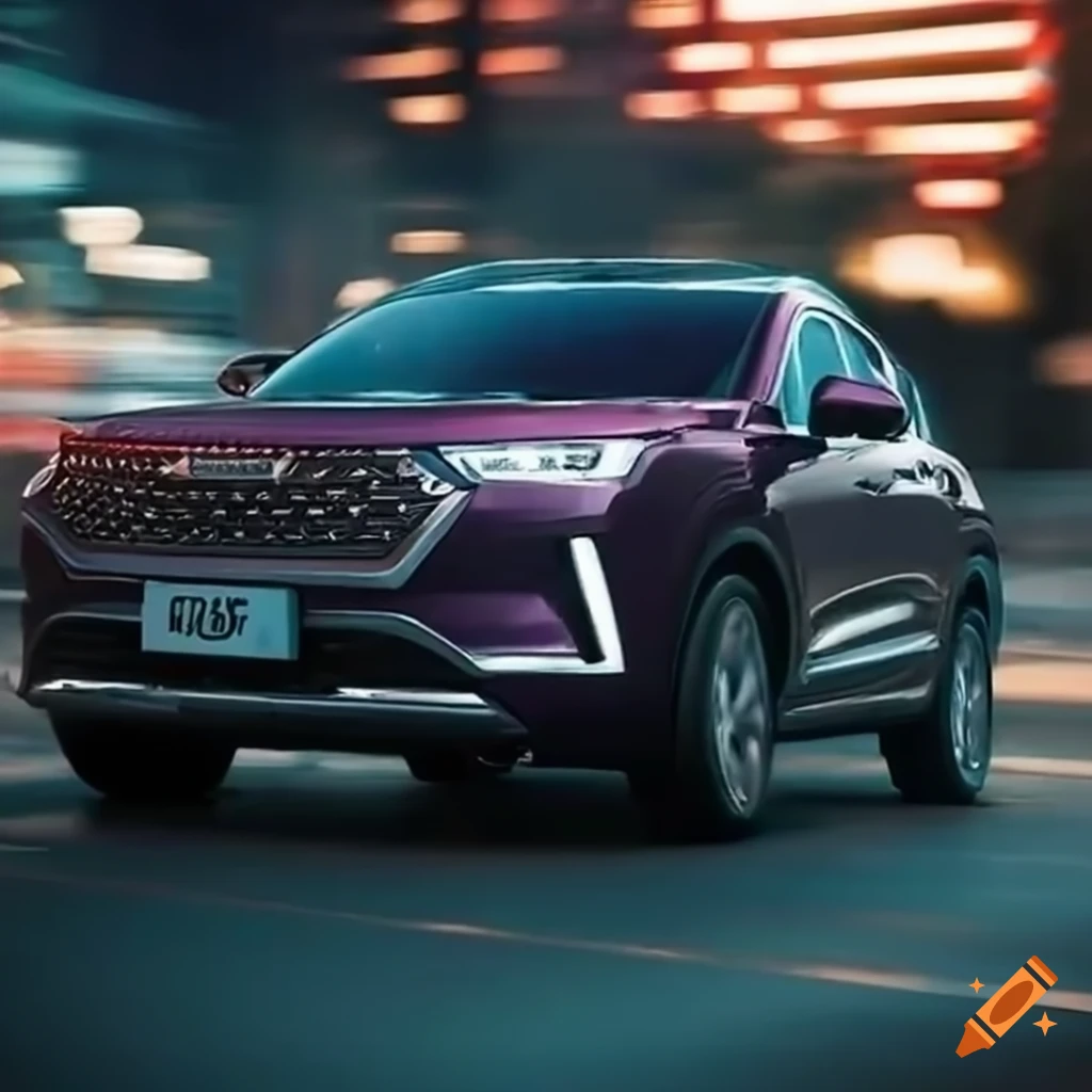Haval h6 hev driving through an avenue
