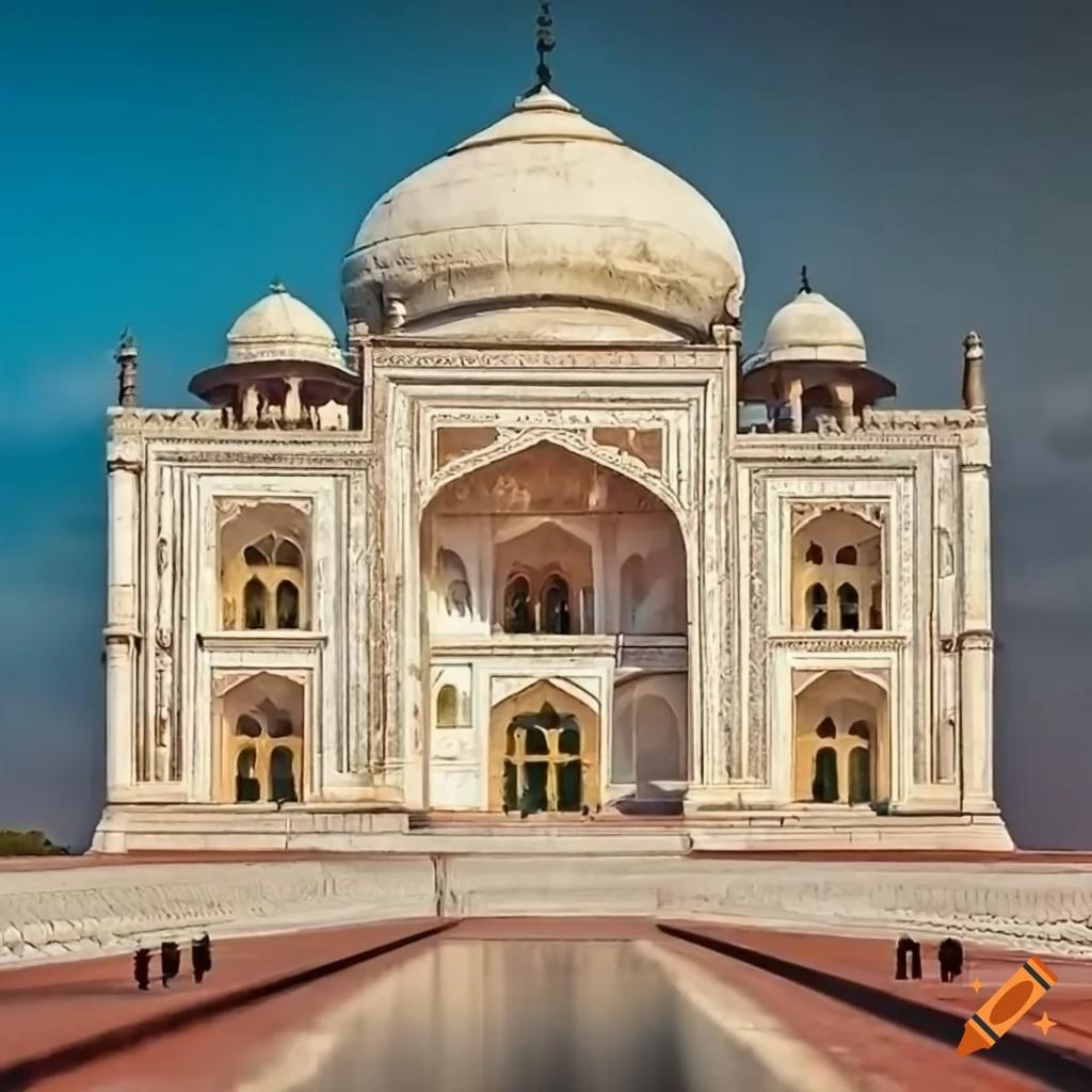 Full frontal elevation of mughal mahal white house whitemarsh lynnewood