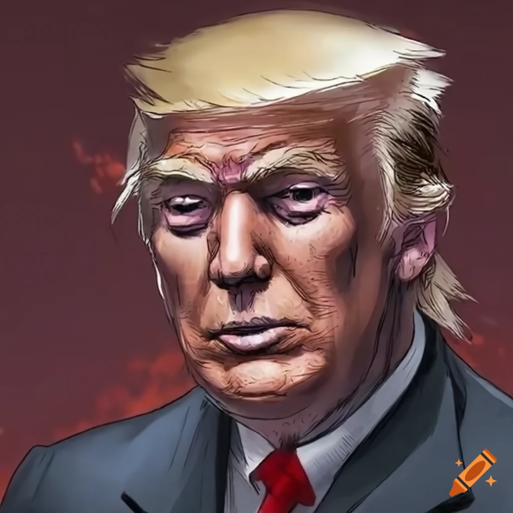 A satirical image comparing Donald Trump's face to Agni from Fire Punch ...