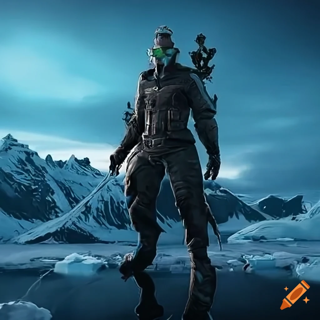 Gamer in the arctic on Craiyon