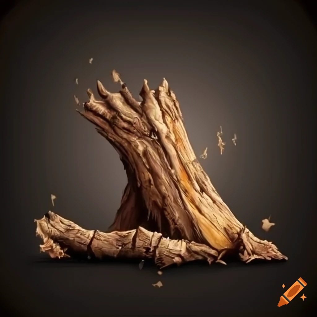 Vector illustration of a decaying log on Craiyon