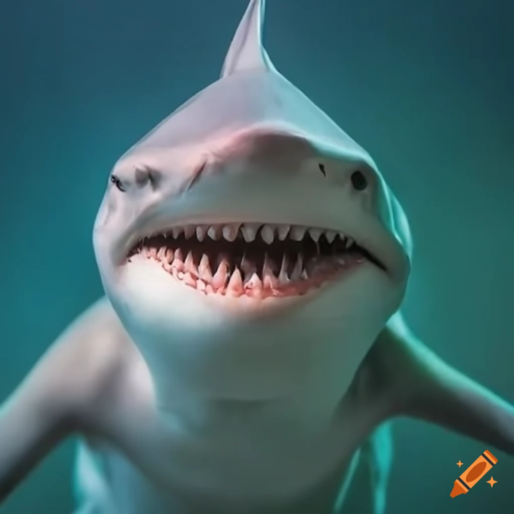 Cartoon illustration of the grinch as a shark