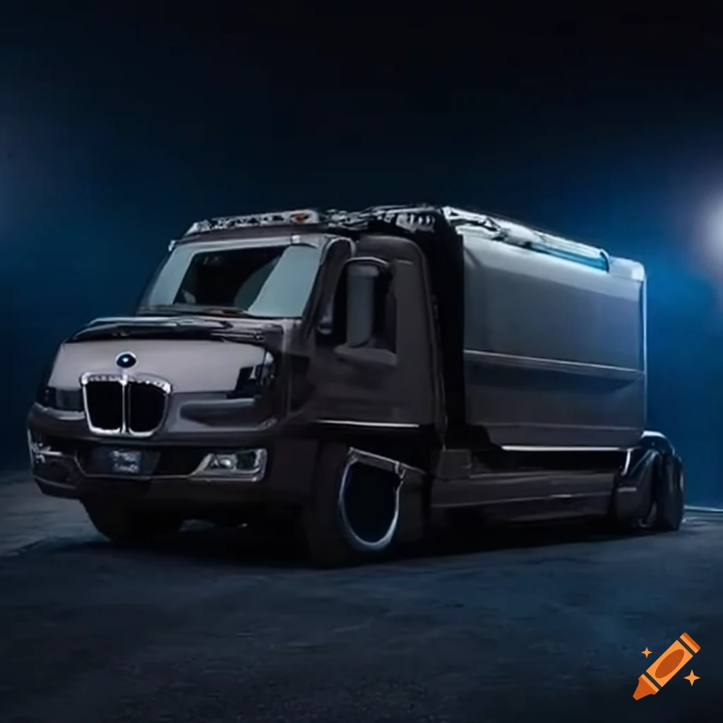 Bmw truck with oversized wheels on Craiyon