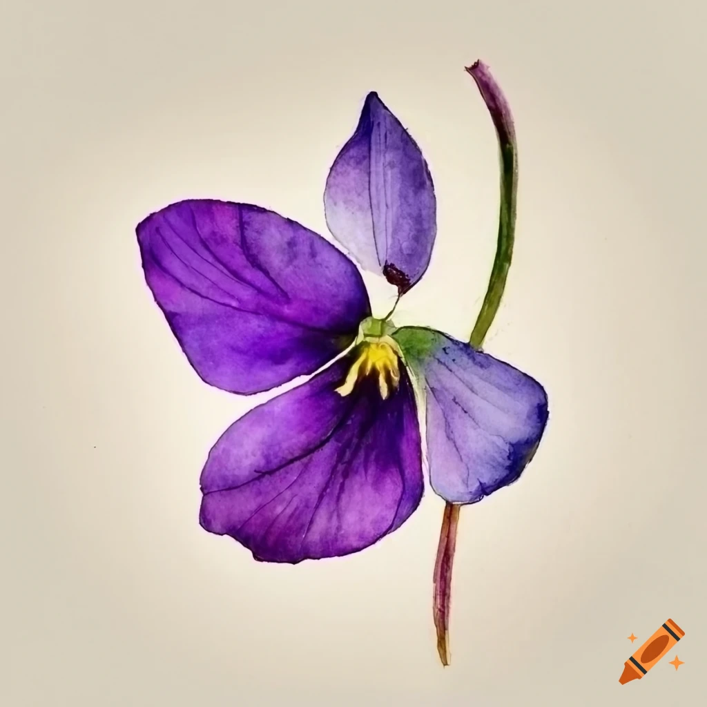 Sketch of multiple viola flowers on Craiyon