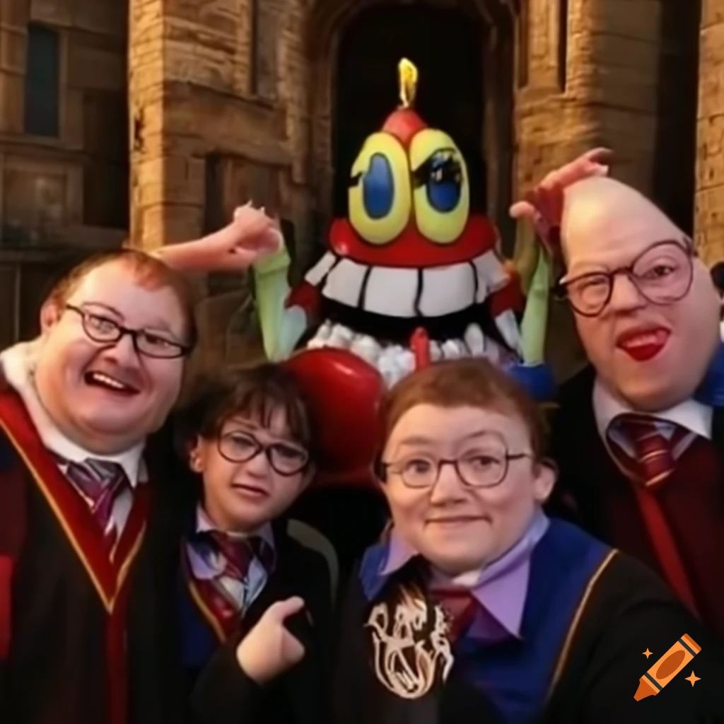 Image of spongebob squarepants with harry potter on Craiyon