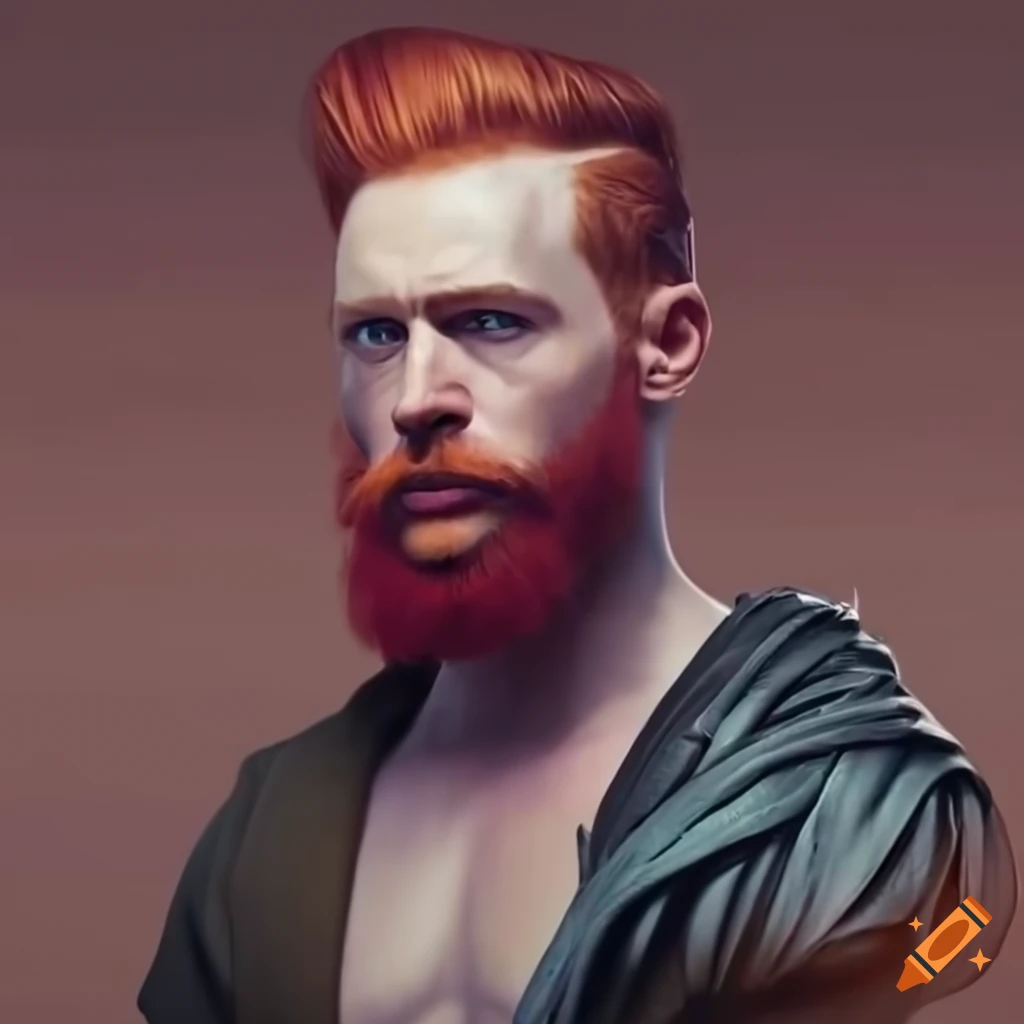 Man with a big red beard that has turned evil on Craiyon