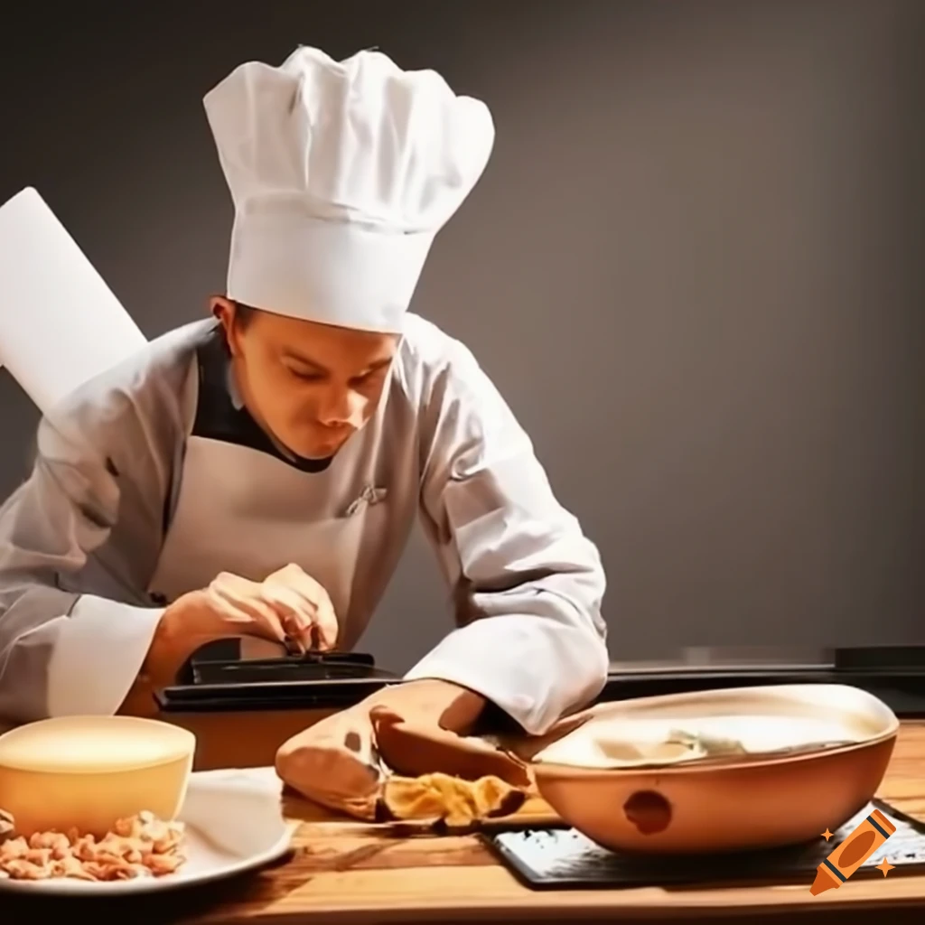 Cook programming a website for cooks on Craiyon