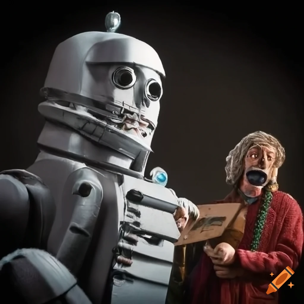 Puppets of Doctor Who and Giant Robot on Craiyon