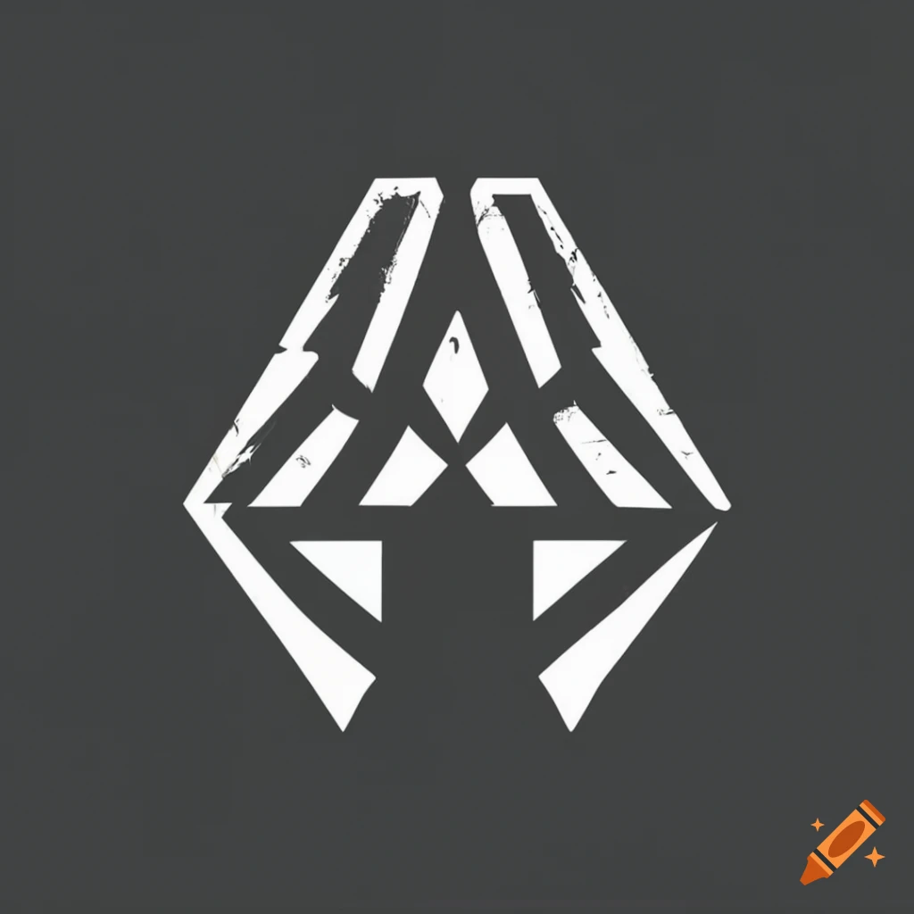 Esports logo with a white triangle and question mark on Craiyon