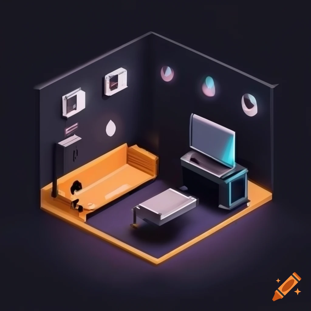 Cozy cube room with amateur radio and audio equipment