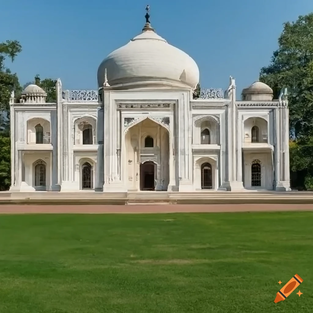 Frontal elevation of a mughal mahal white house whitemarsh lynnewood ...