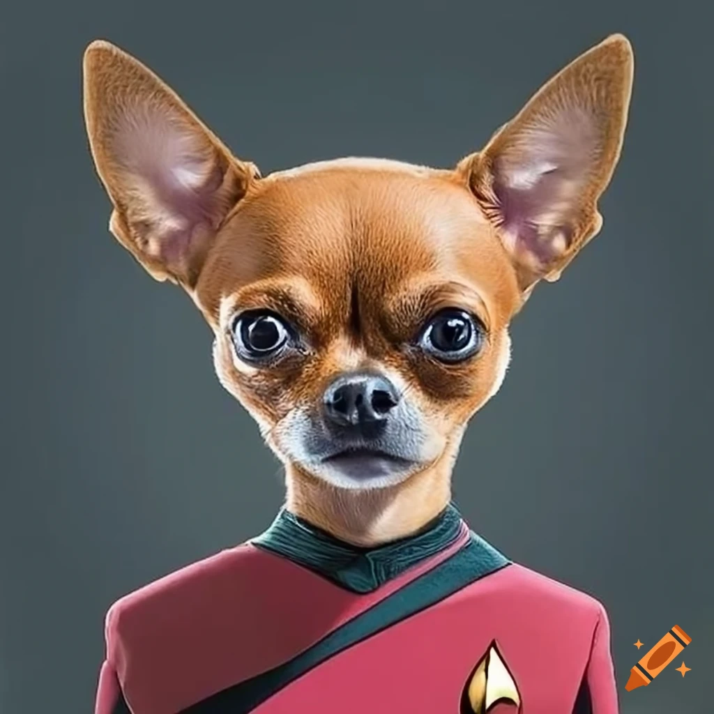 Chihuahua as captain picard of star trek
