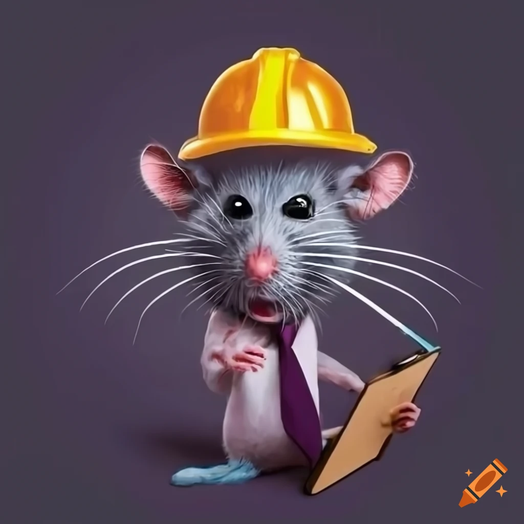 Cute undead rat with hard hat and tie on Craiyon