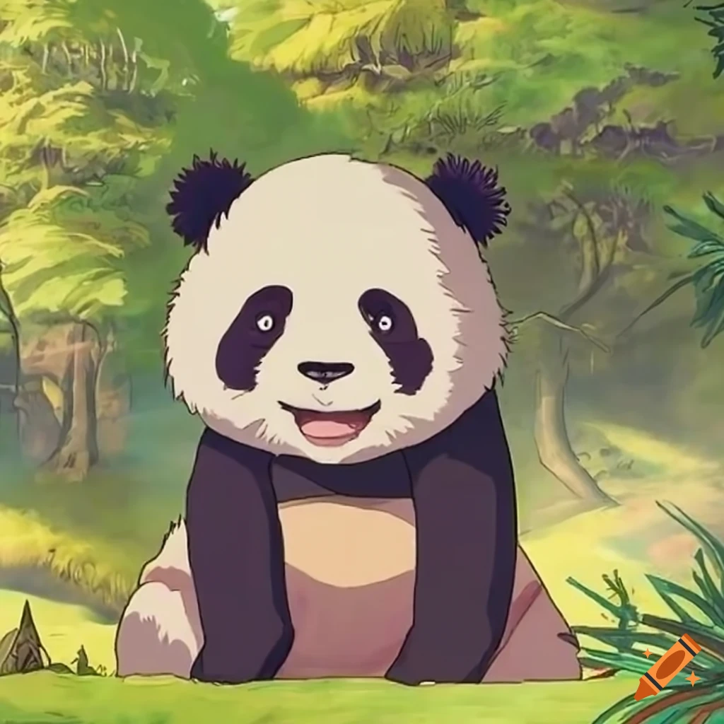 Panda from ghibli anime on Craiyon