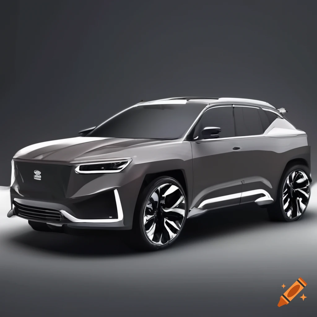 Render of an elegant and aggressive suv on Craiyon