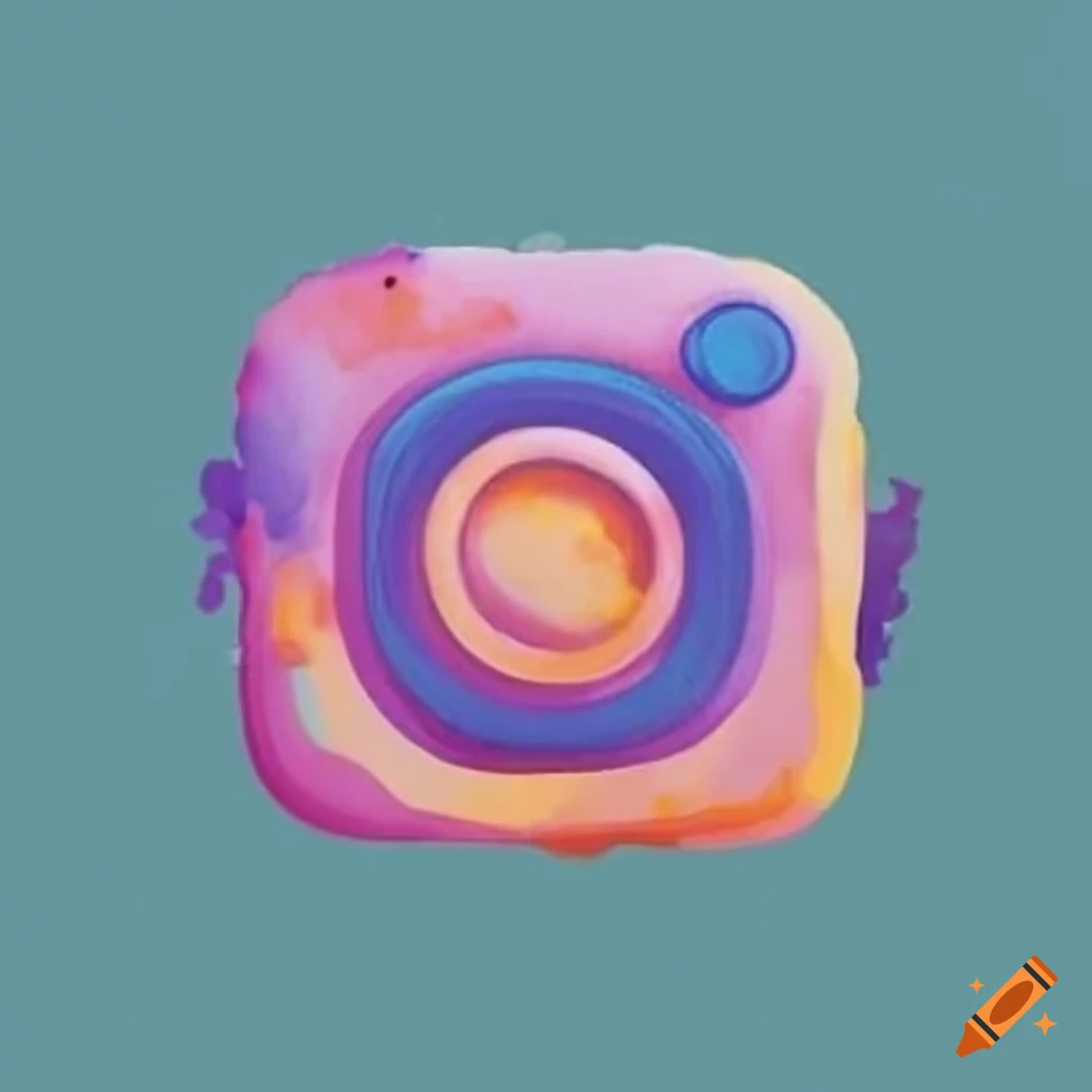Retro instagram icon in 80s style on Craiyon