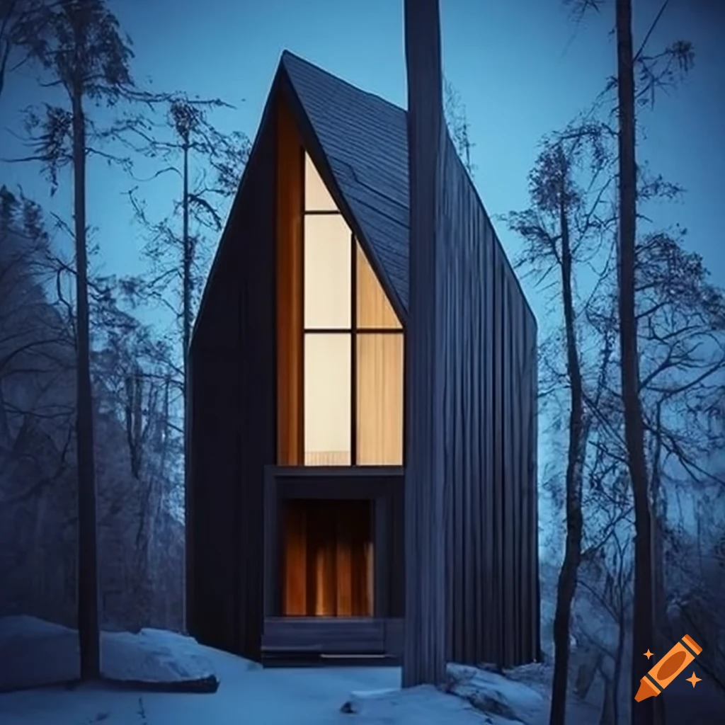 Minimalist nordic tower cabin architecture on Craiyon