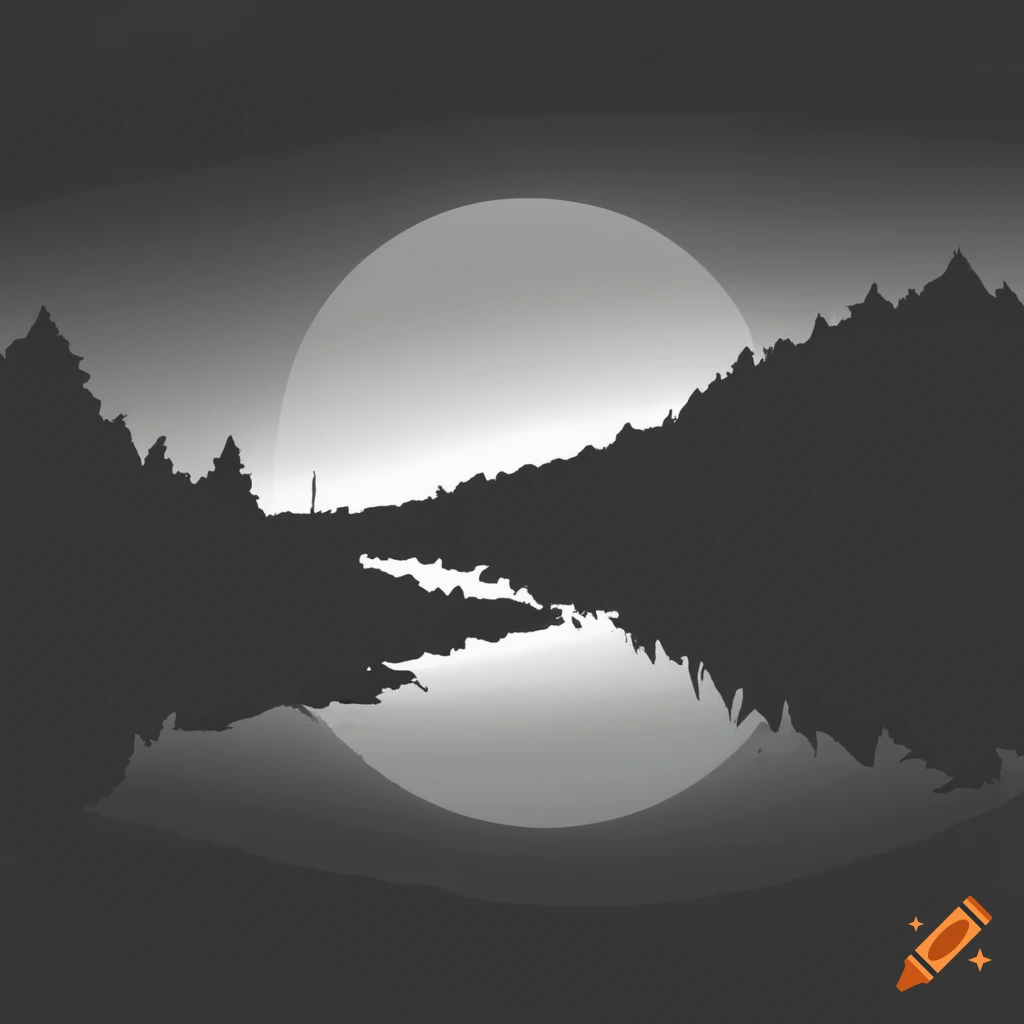 Exquisite minimalist forest landscape representing balance and peace on ...