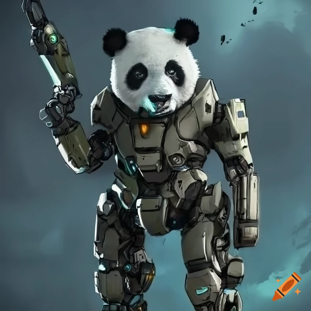 Mechanical panda suit on Craiyon