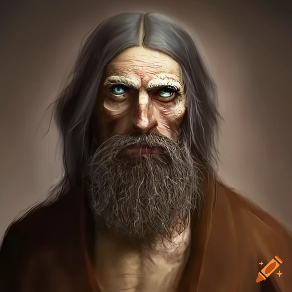 Hyperrealistic artwork of an evil wizard