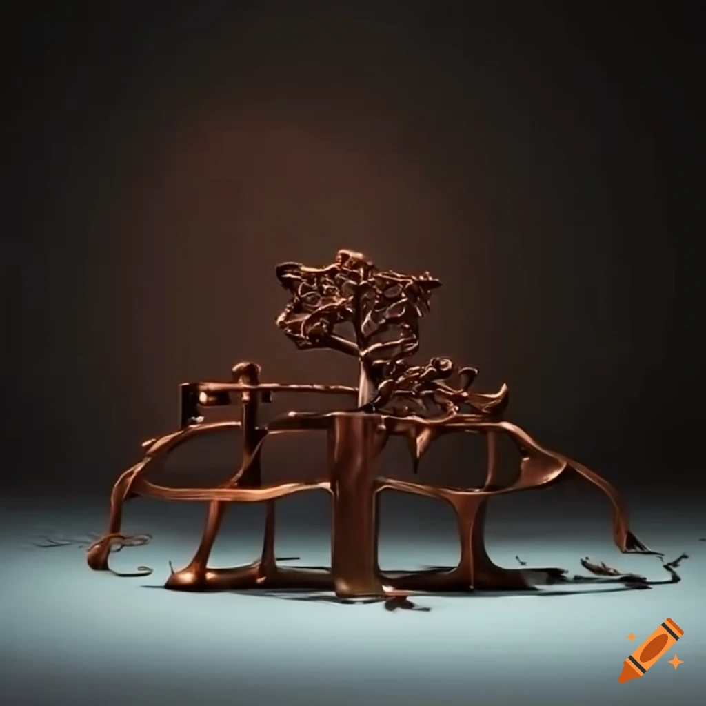 Room with copper and concrete tree arms on Craiyon