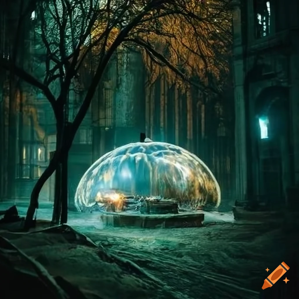 Concept art of a livable biodome on a desolate world