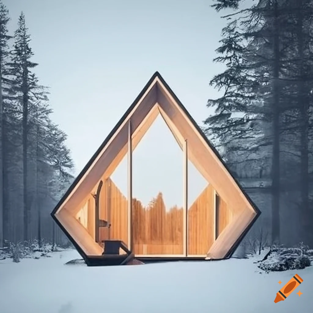 Minimalistic tower cabin in nordic style on Craiyon