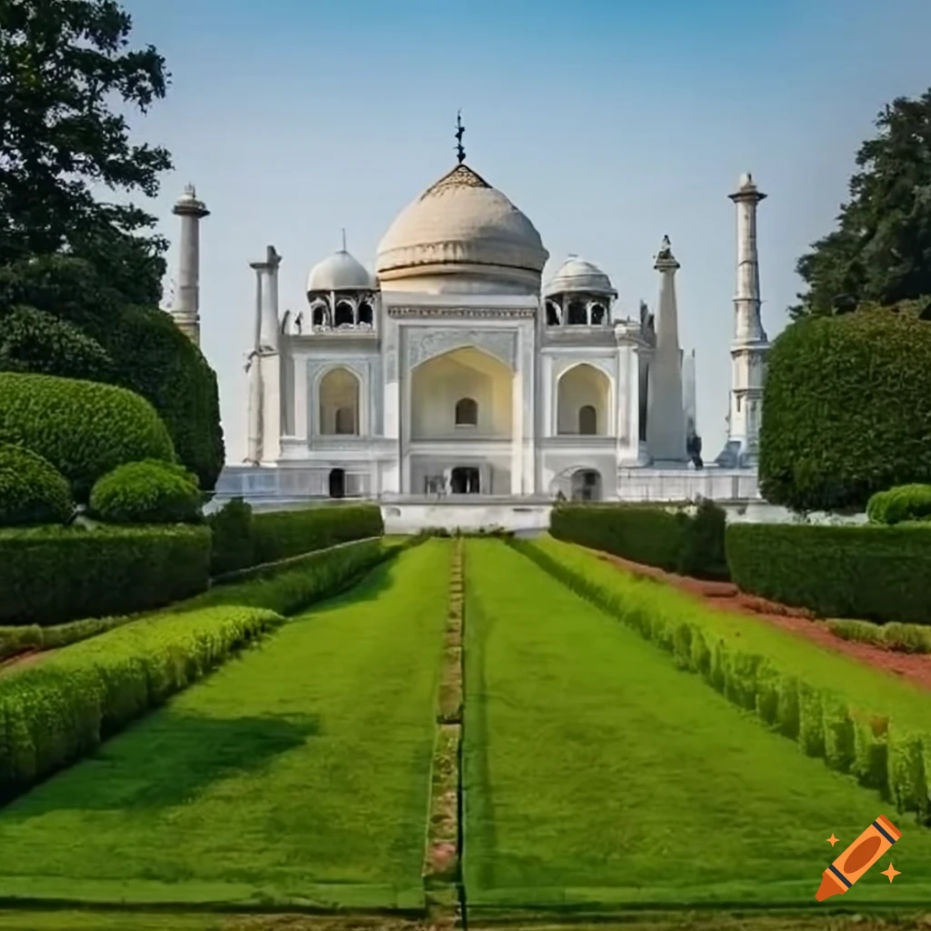 Full frontal view of the mughal mahal white house