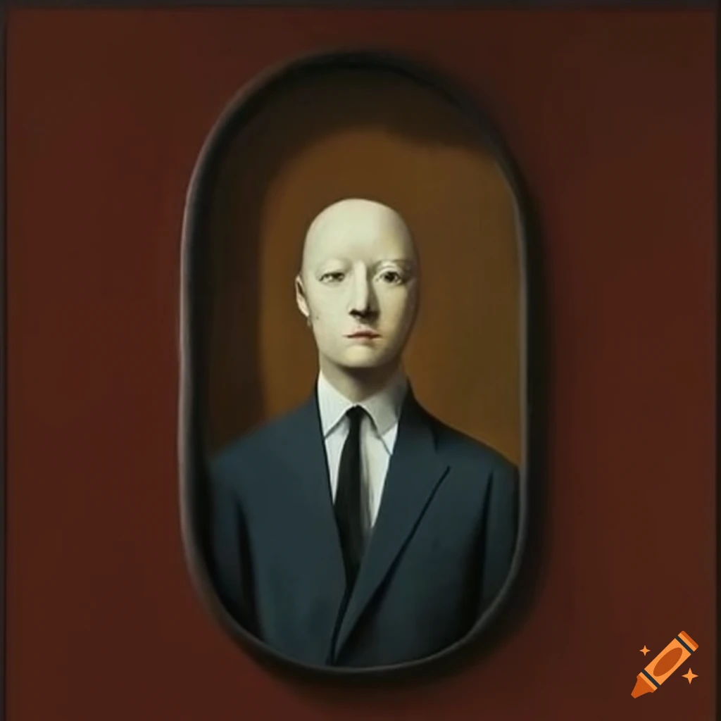Artwork depicting a fire behind opaque glass by rene magritte on Craiyon