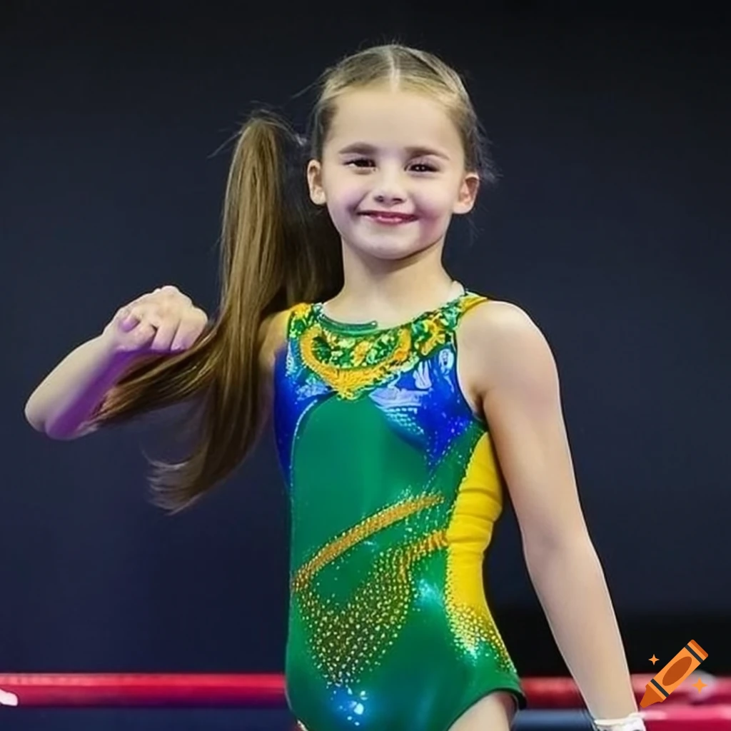 Young gymnast showcasing her skills on Craiyon