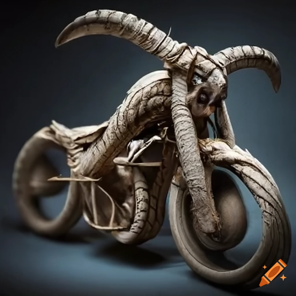 Motorbike made out of a goat on Craiyon