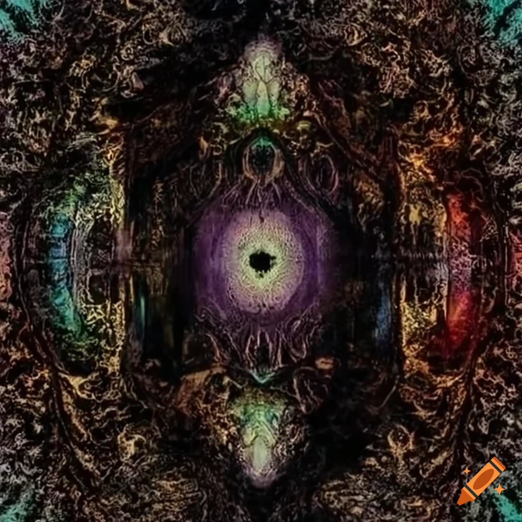 Artwork depicting a hermit reaching the deepest layer of the akashic ...