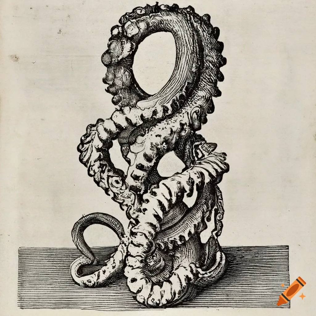 Engraving of a tentacle sculpture by albrecht durer on Craiyon