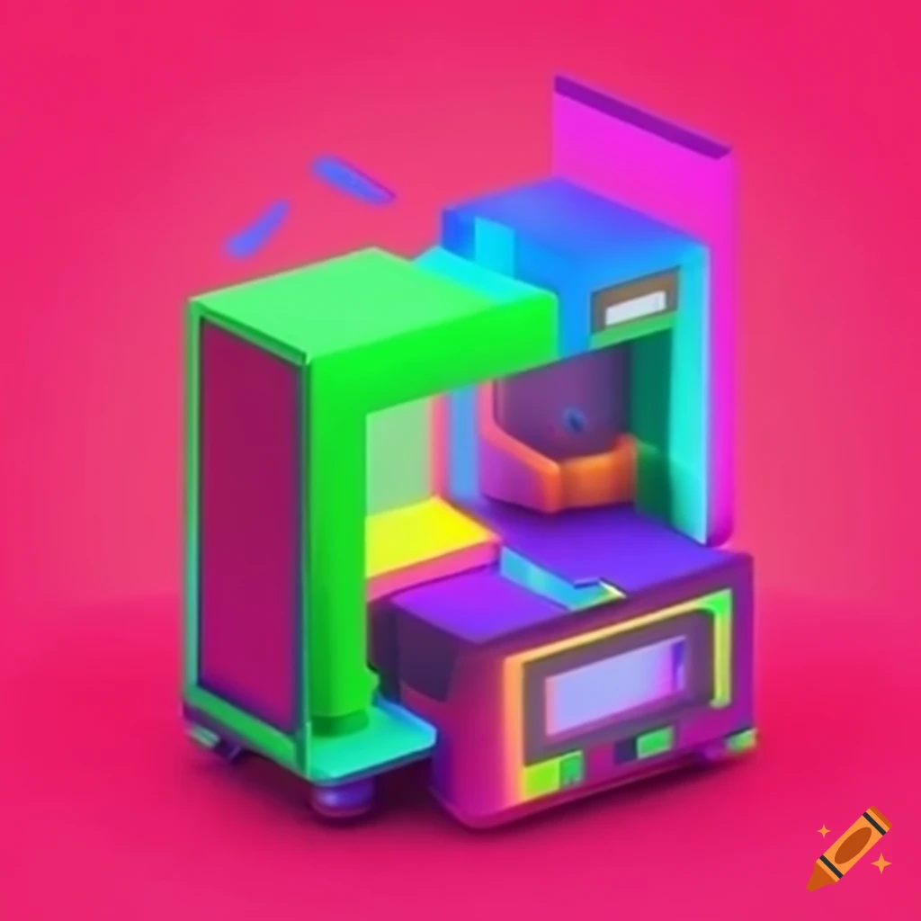 3d printers in cmyk colors on Craiyon