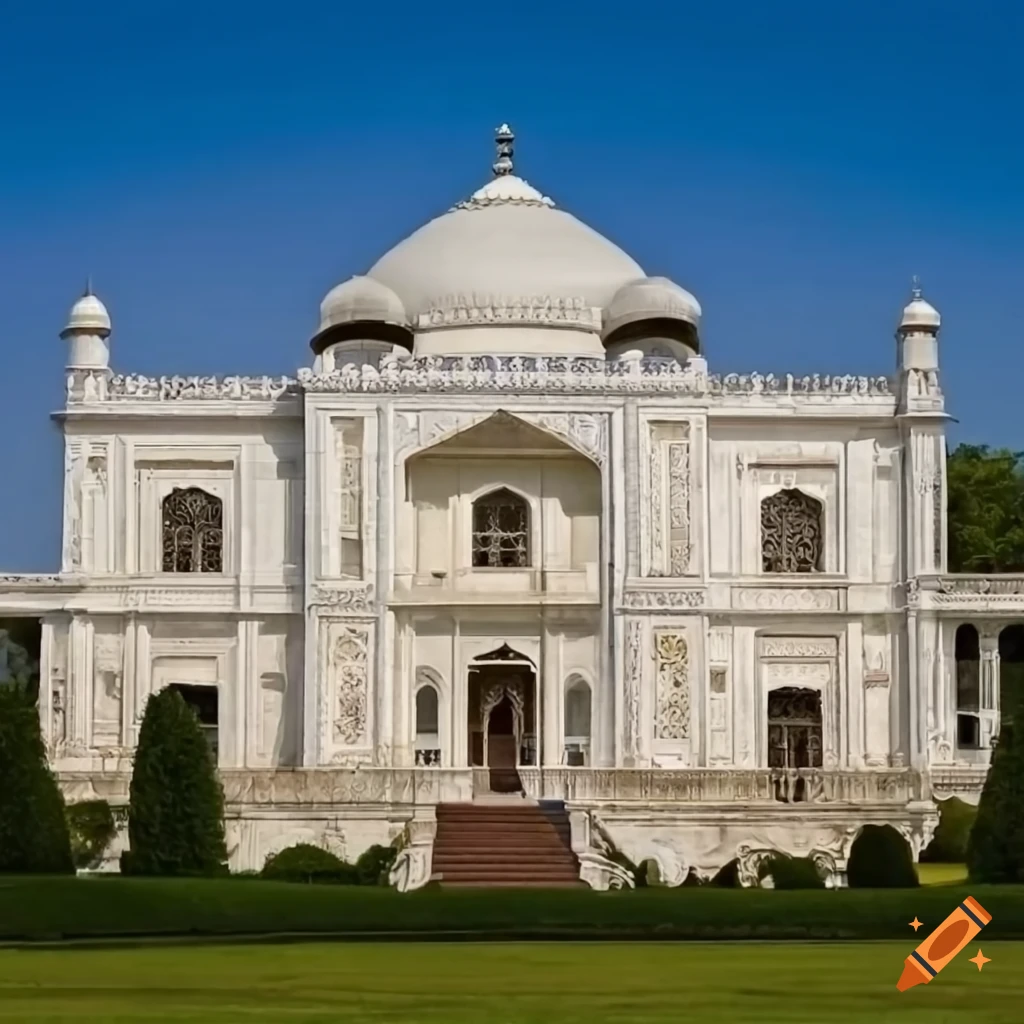 Front view of Mughal Mahal White House Whitemarsh Lynnewood on Craiyon