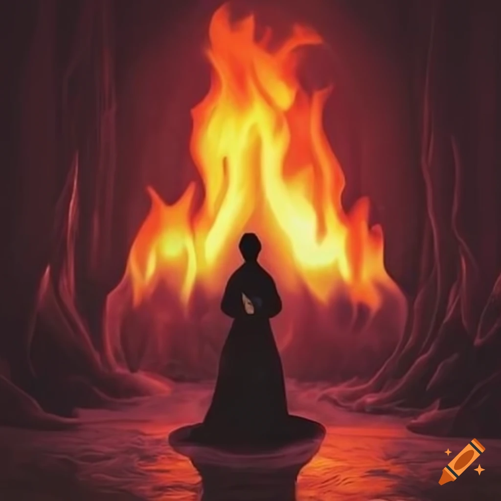 Image depicting a fire cult on Craiyon