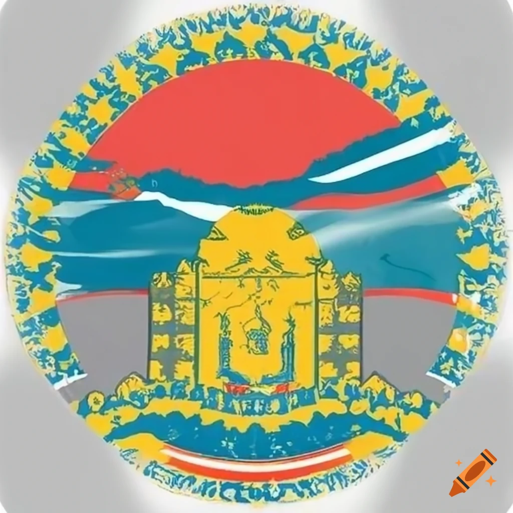 Yava state flag with sun and river