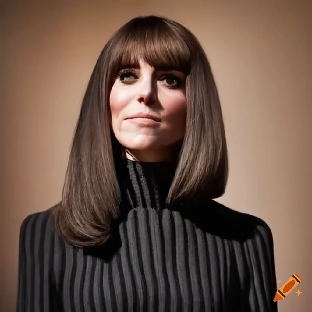 Kate Middleton with a sleek bob haircut on Craiyon