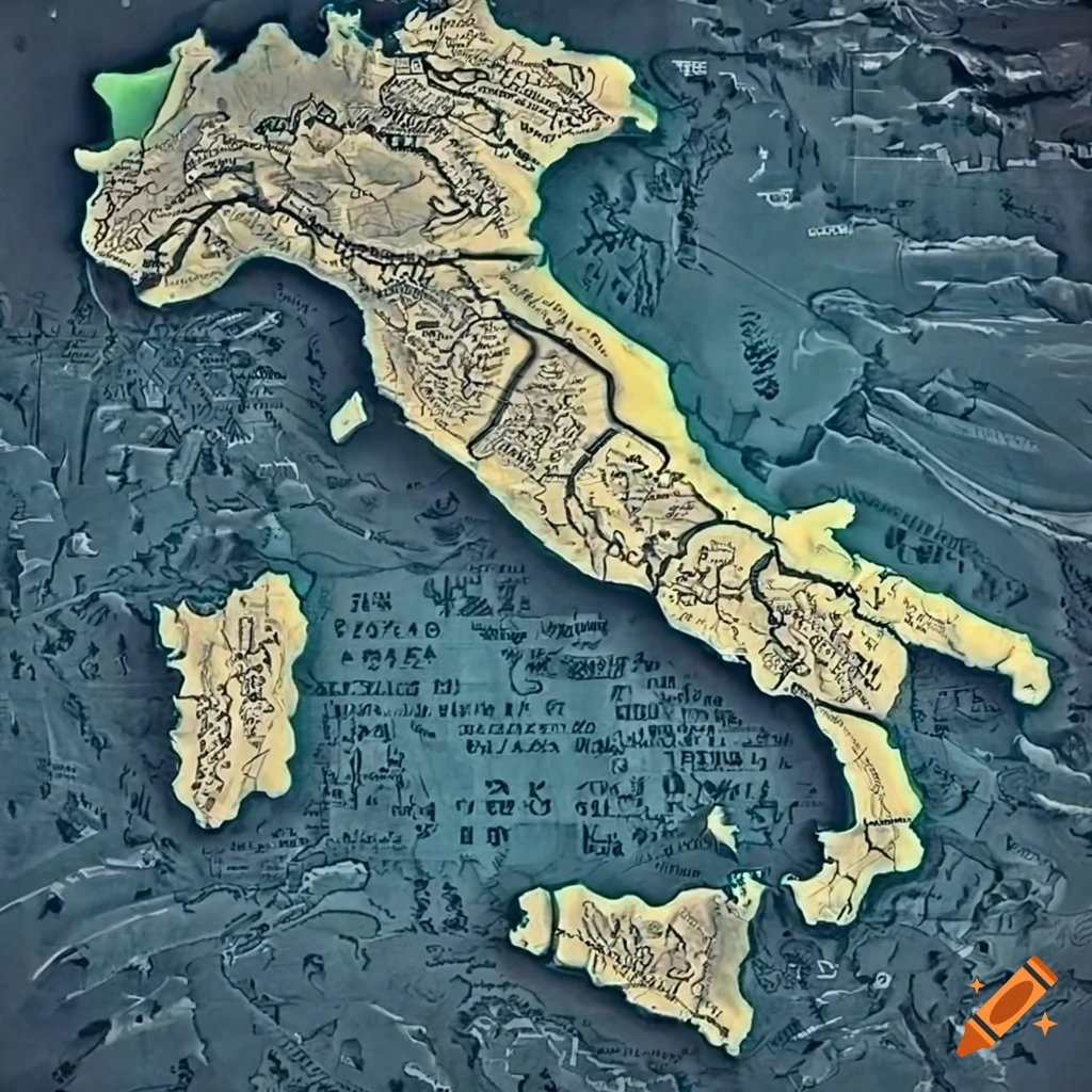 Map of italy on Craiyon