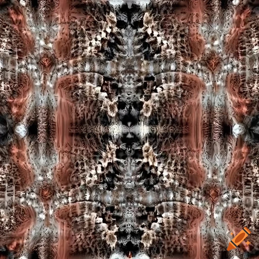 Seamless fractal pattern in beige, brown, silver, black, white, and red ...