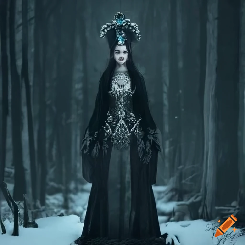 Snow queen in the mountains on Craiyon