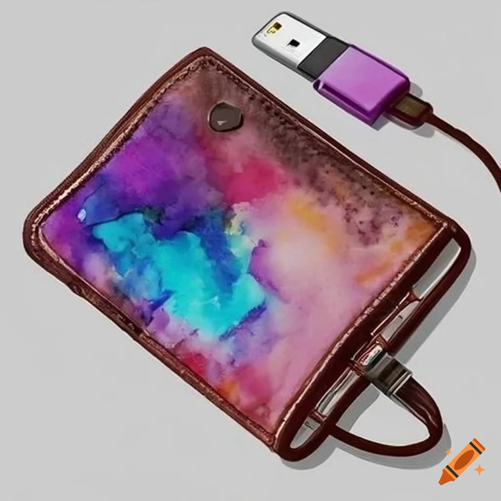Wallet with built-in power bank for charging devices on Craiyon